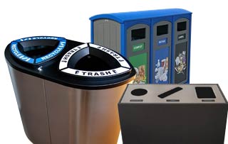 Multi-Compartment Recycling Bins - Indoor & Outdoor