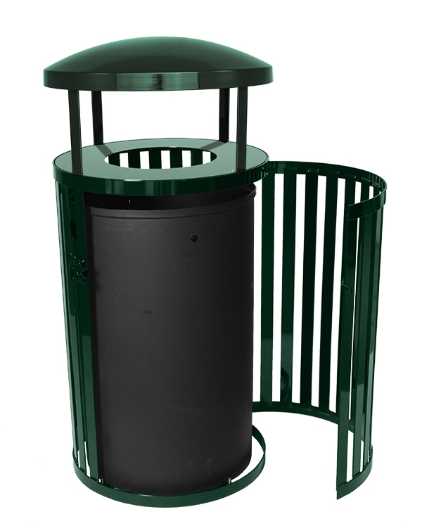 Streetscape Outdoor Canopy Trash Receptacle with Door | Waste Wise Products