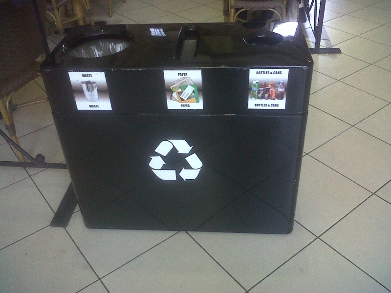 Fiberglass Triple Stream Recycling Bin