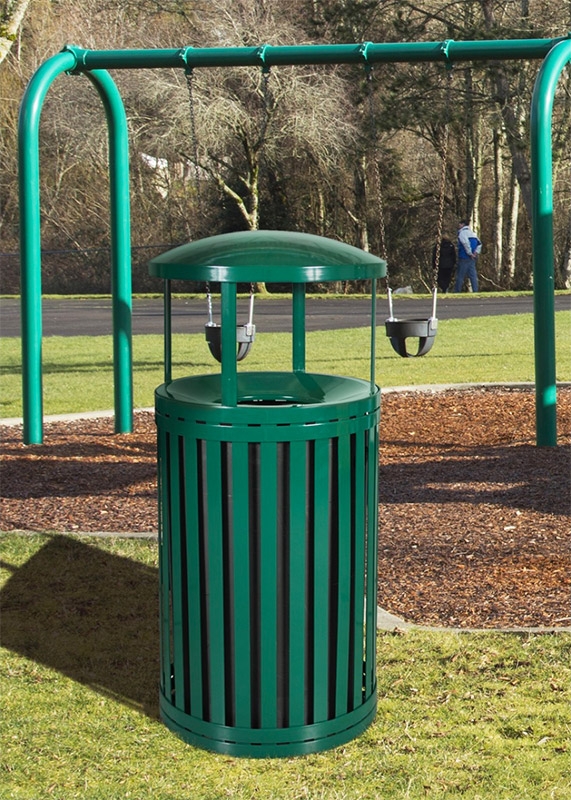 Streetscape Outdoor Canopy Trash Receptacle | Waste Wise Products